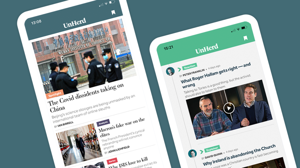 UnHerd launches new members only app on Pugpig Bolt